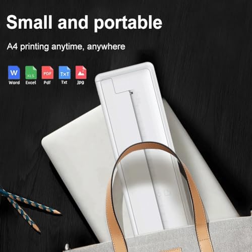 GAELOP DFHBFG Portable Mini Inkless A4 Thermal Printer Pocket Photo Document Printer -Compatible Thermal Printer Easy to Use