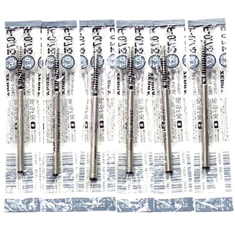 Zebra F-0.7 Black Ink Refill (BR-1B-F-BK), for NuSpiral CC 0.7mm Ballpoint Pen (BA51), × 6 Pack/Total 6 pcs (Japan Import)