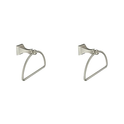 Moen Retreat Collection Brushed Nickel Bathroom Hand Towel Ring with Wall Mount Hardware, DN8386BN (Pack of 2)