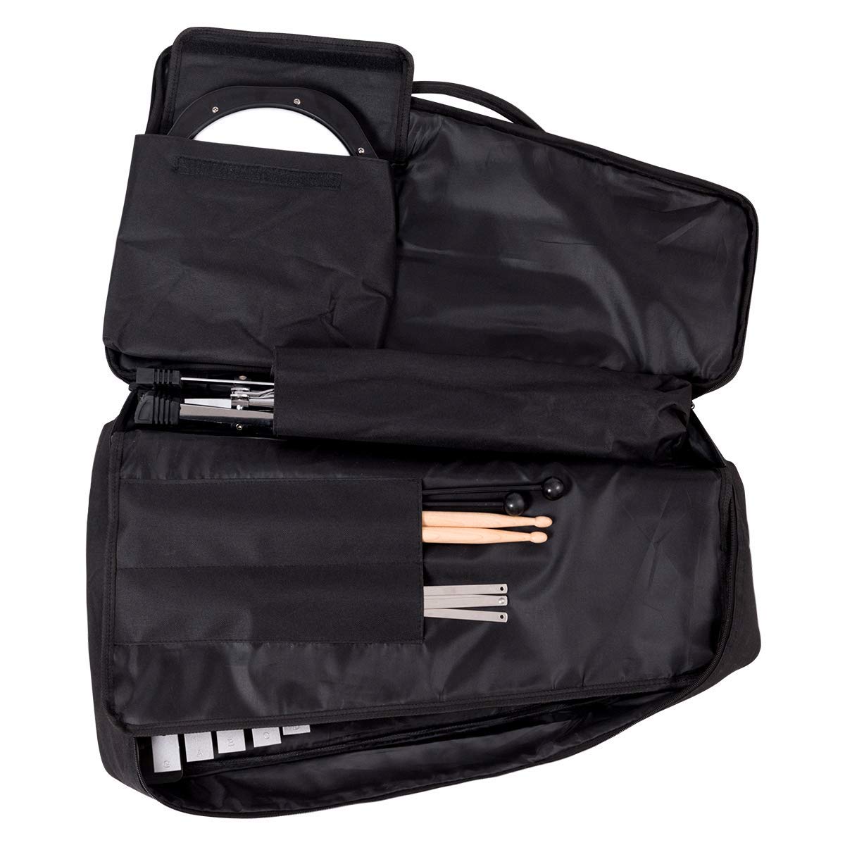 ReunionG Percussion Practice Bell Kit Set Professional Music Stand Xylophone with Bag Case for School Kid Band Teacher