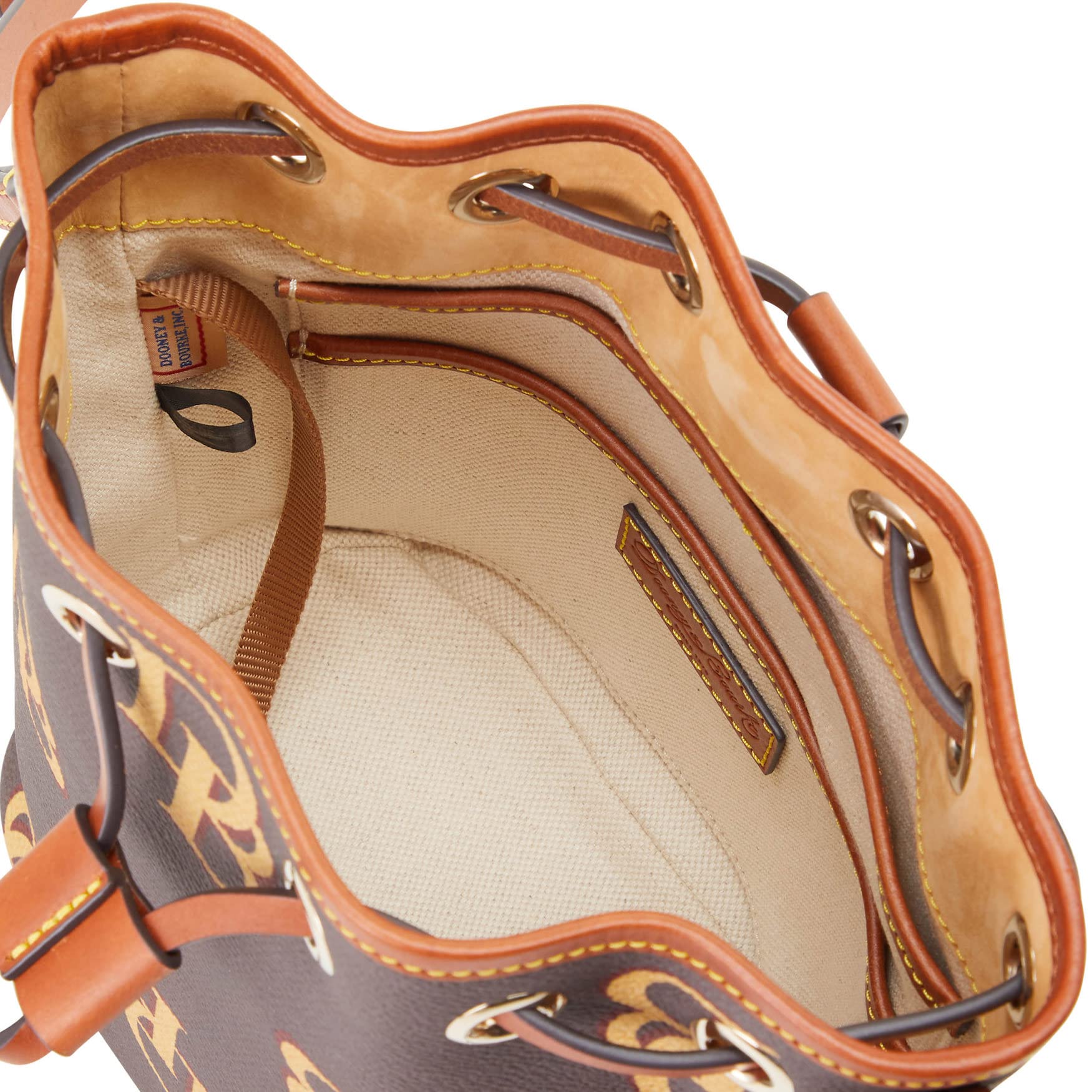 Dooney & Bourke Handbag, Monogram Small Drawstring Crossbody - Brown Tmoro