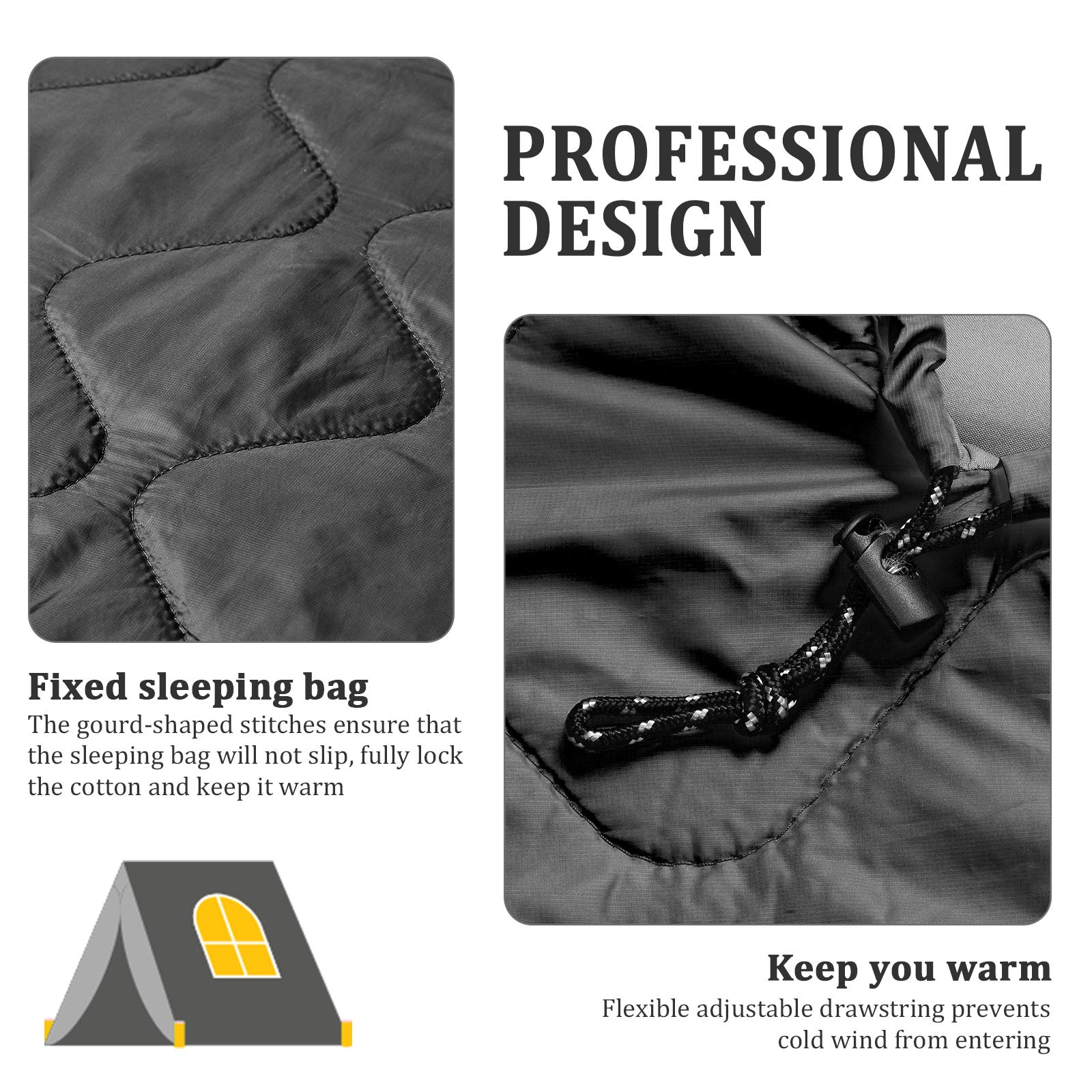 Camping Sleeping Bag, 3 Season Sleeping Bag for Kids, Teens, Adults Indoor & Outdoor Use - Waterproof, Lightweight, Compact Sleeping Bag Great for Camping, Backpacking Hiking