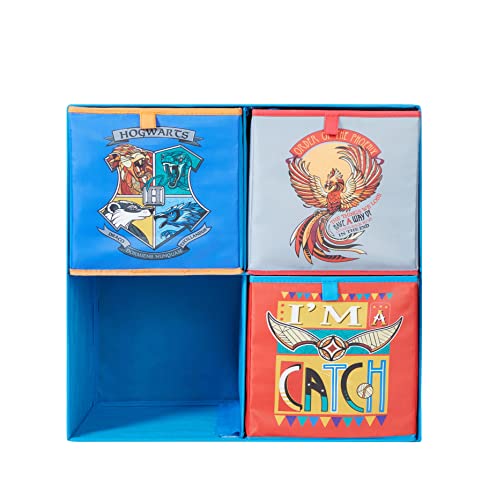 Harry Potter Collapsible Storage Cubby Unit and Bookshelf with 3 Collapsible Cubes