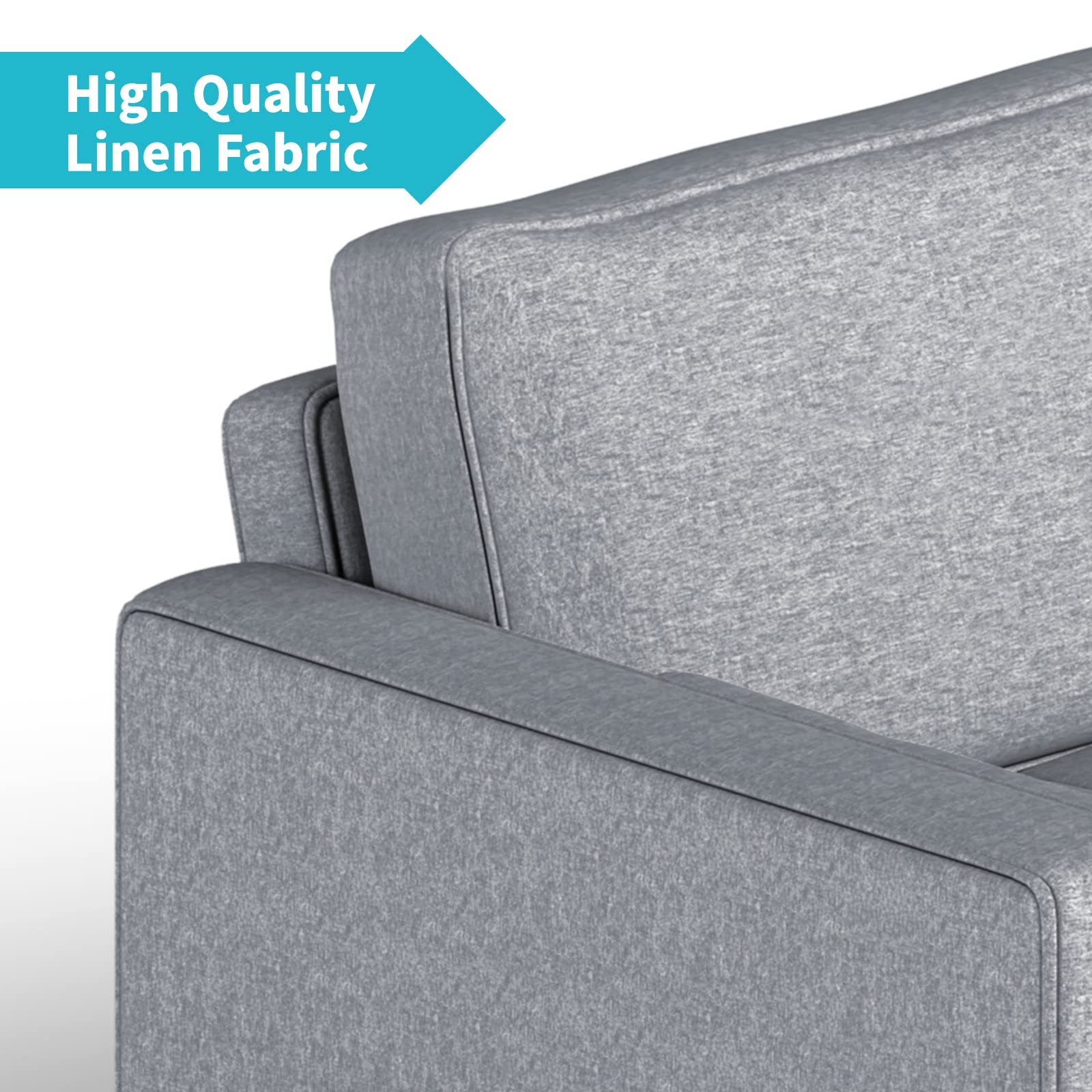 CECER Reversible Sleeper Sofa Bed with Cushion, Modern Pull Out Futon Couch Bed for Living Area, Big 2-in-1 Couch for Apartment, Office, Bedroom, Light Grey