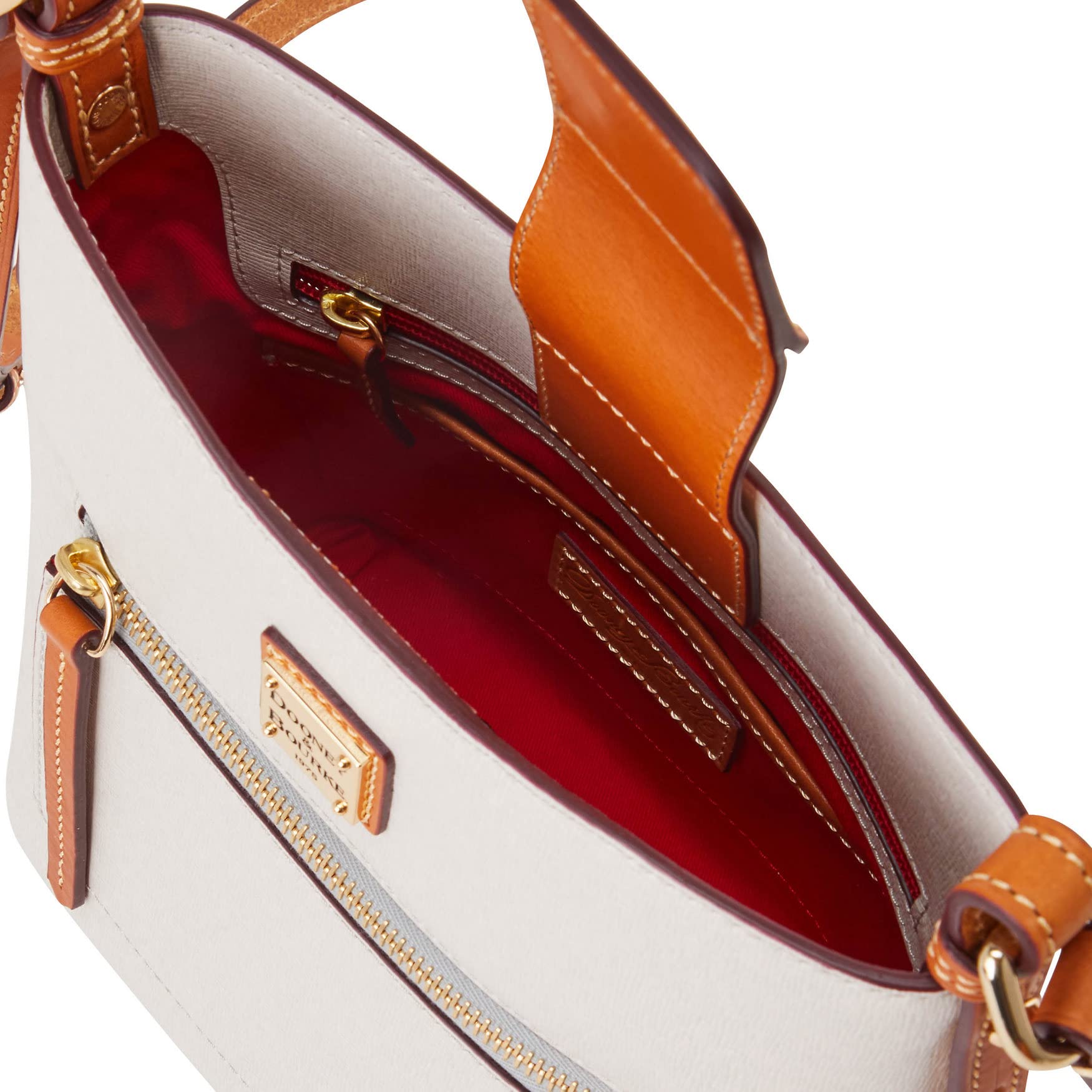 Dooney & Bourke Handbag, Saffiano Small Ridley Crossbody - Ecru