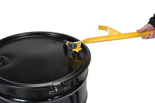 Vestil LO-DC-PU Lo-Profile Drum Caddie with Bung Wrench Handle and Poly-on-steel Wheel, Steel, 21-5/8" Length, 31-5/8" Width, 37-5/8" Height, 1200 Capacity , Yellow