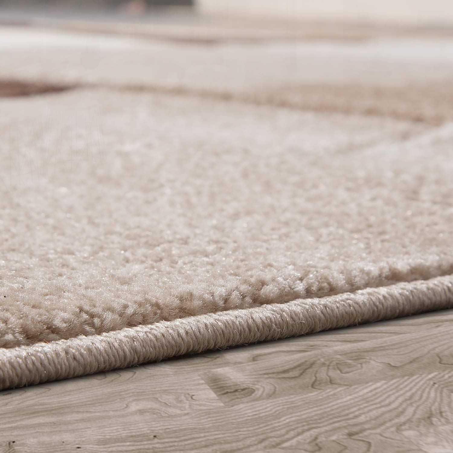 Paco Home Area Rug Checkered with Modern Carved Shades in Beige Brown, Size: 5'3" x 7'7"