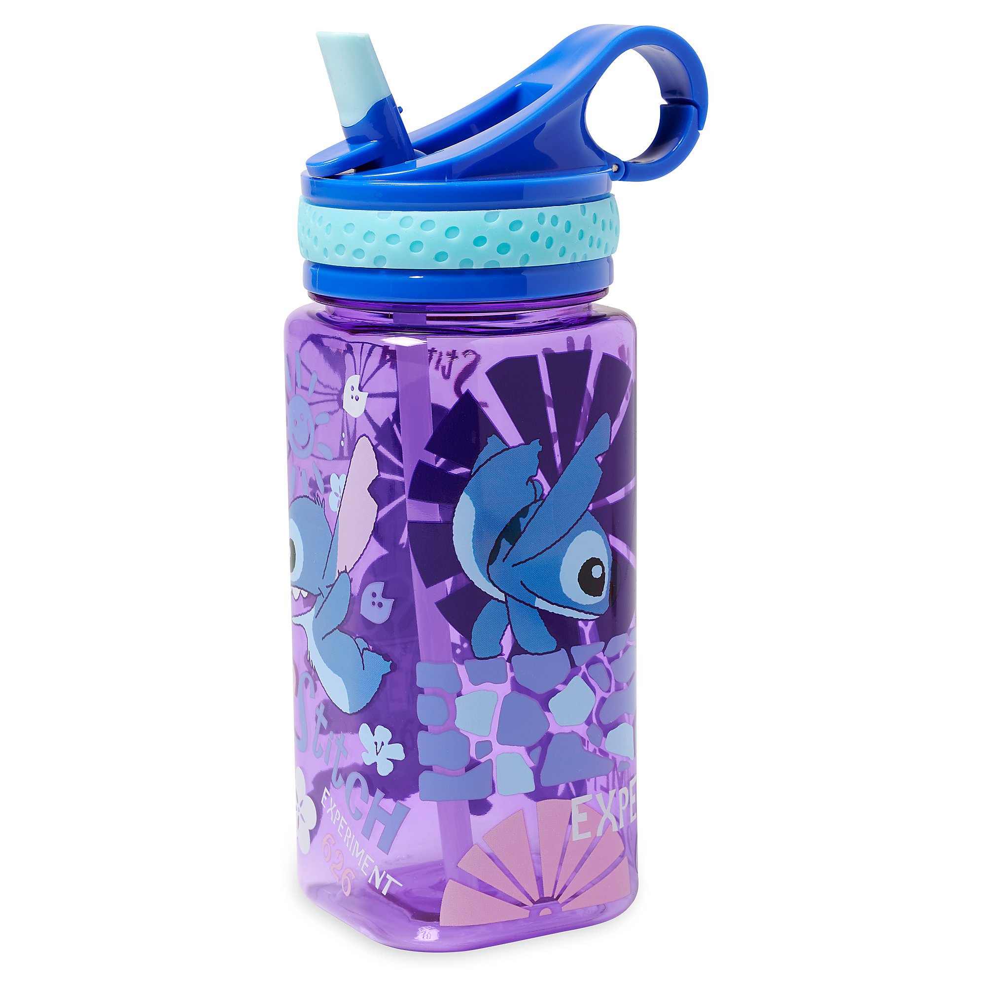 Disney Stitch Water Bottle with Built-In Straw