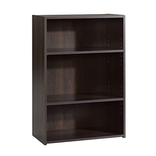 Sauder 419496 Miscellaneous Storage Storage Cabinet, L: 29.375" x W: 16.125" x H: 71.125", Cinnamon Cherry finish & Beginnings 3-Shelf Bookcase, Cinnamon Cherry finish