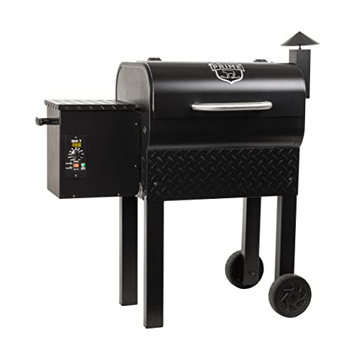 Prime Pellet Grill 81222 KC King 300 Square Inches Grilling Area Electric Pellet Smoker Grill Convection Oven Slow Roaster Auto Pilot With Digital Temprature Control & Hands Free Thermometers - Black