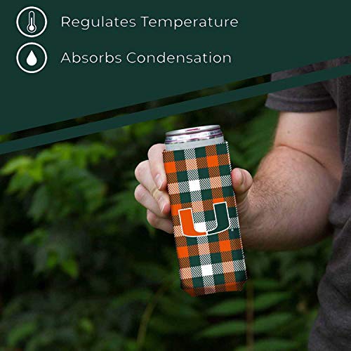 Campus Colors 4 Pack Variety Can and Bottle Cooler Tailgate Bundle (Miami Hurricanes - Multicolor)
