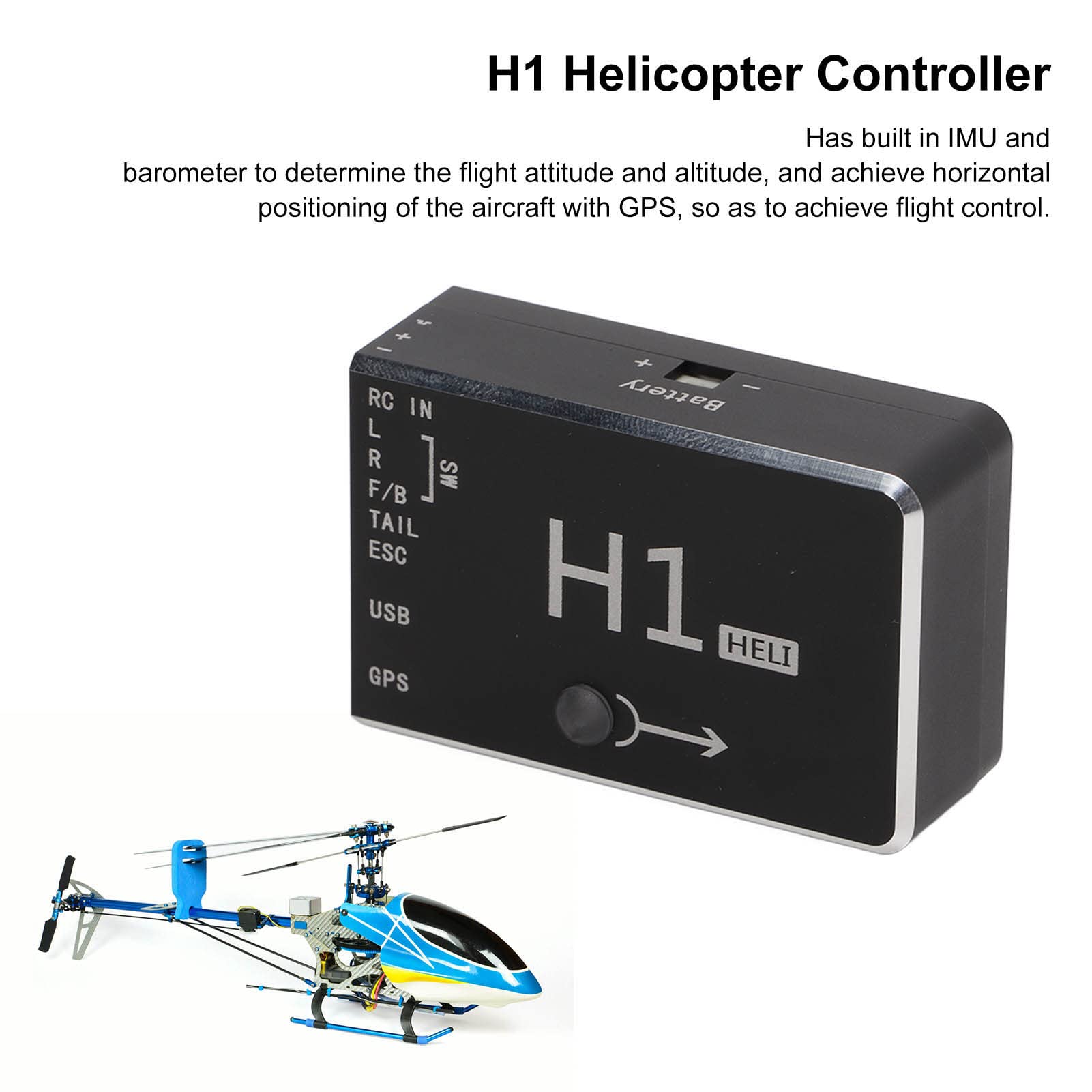 Drfeify H1 Helicopter Controller, Single Line Mode RC Airplane Controller for FW450 RC Flight Helicopter