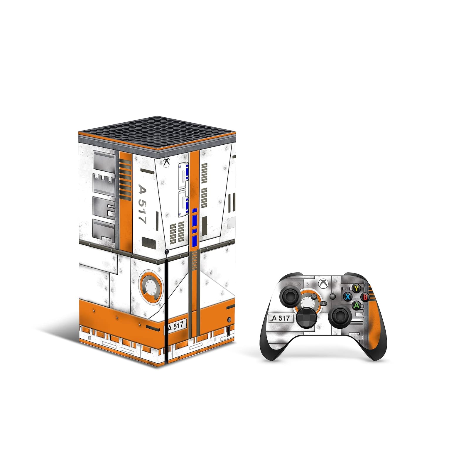 ZOOMHITSKINS Compatible with X1 Series X, Mission Space Yellow Orange White Engine Machine, Durable, Bubble-Free, Made in USA