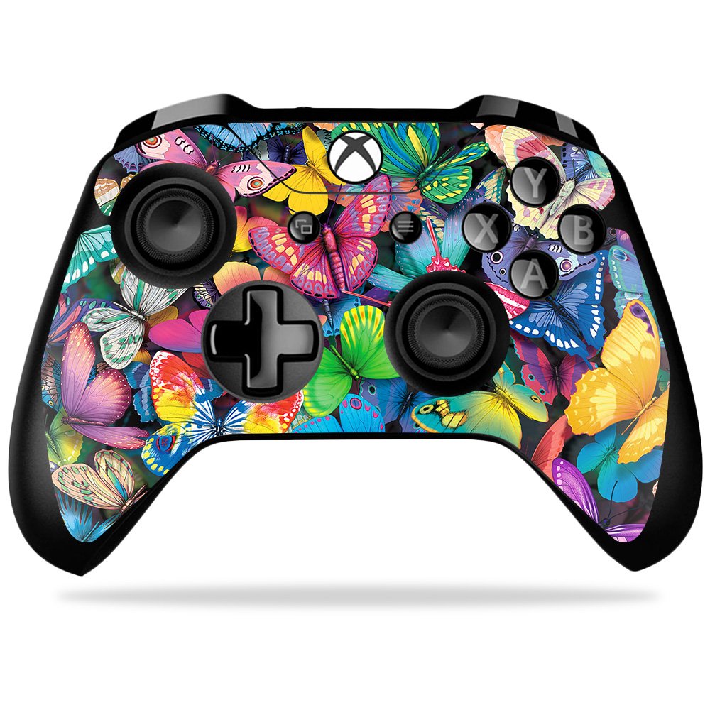 MightySkins Skin Compatible with Microsoft Xbox One X Controller - Butterfly Party | Protective, Durable, and Unique Vinyl wrap Cover | Easy to Apply, Remove, and Change Styles | Made in The USA