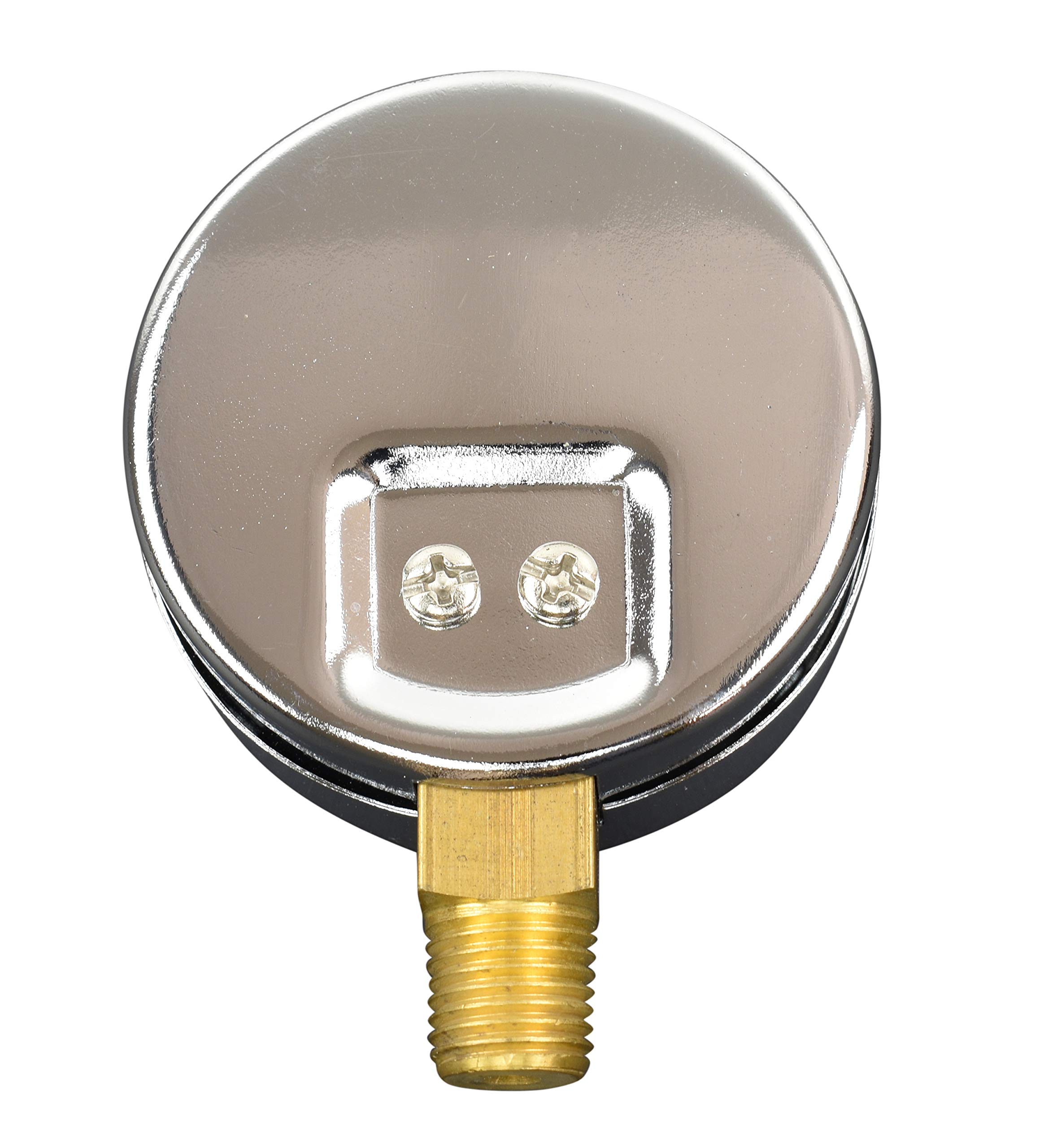 CARBO Instruments 2-1/2" Pressure Gauge, Chrome Plated Steel Case, Dry, Compound Vacuum -30 Hg - 0-30 psi Lower Mount 1/4" NPT