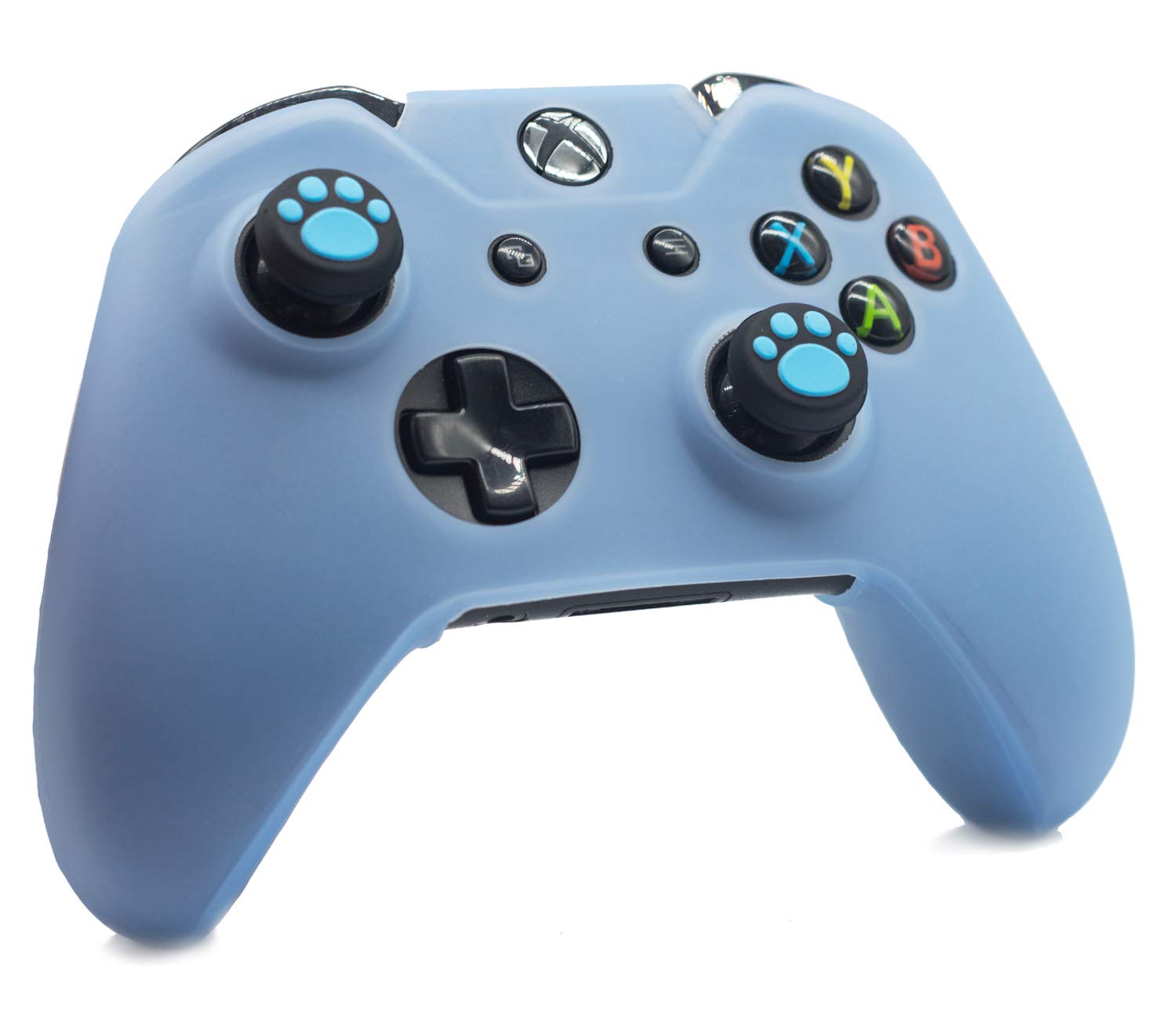 BRHE Cute Skin Cover for Xbox-One/Series X/S Controller Anti-Slip Silicone Grip Protective Case Accessories Set Wireless/Wired Gamepad Joystick with 2 Cat Paw Thumb Grips Caps (Blue)