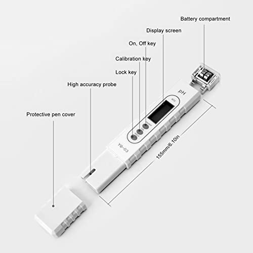 Digital Water Quality PH Meter, LED Display 3 Modes PH Tester Value Lock for Aquaculture for Fish Tank