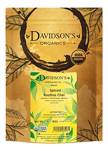 Davidson's Organics, Spiced Rooibos Chai, Loose Leaf Tea, 16-Ounce Bag