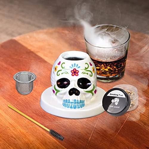 HGB Cocktail Smoker, Old Fashioned Chimney Drink Smoker Kit with Ceramic Cocktail Smoker & Wood Chips, Infuse Cocktails,Wine, Whiskey, & Bourbon - Smoking Glass Cloche Accessories