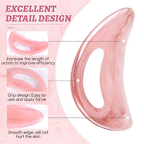 Scienlodic Gua Sha Massage Tool with Handle (Resin) Larger Guasha Scraping Tool for Back Neck Face Leg Massage, Lymphatic Drainage, Cellulite Remove
