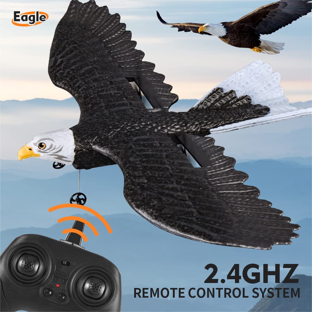 deAO RC Plane,Remote Control Eagle Plane Aircraft Helicopter-Like A Real Eagle,Easy to Fly for Beginners Kids-Great Remote Control Flying Toy