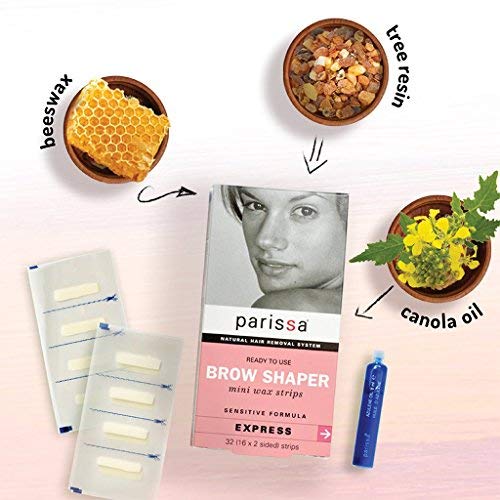 Parissa Eyebrow Shaper Wax Strip, 32 count, pink