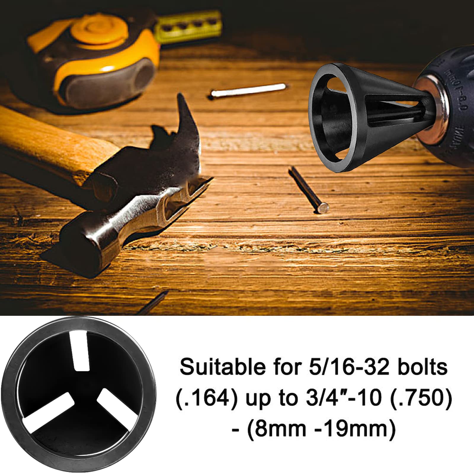 Deburring External Chamfering Tool, Chamfer Tool Deburring External Drill High Speed Stainless Steel Burr Removal Bit Quickly Repairs Damaged Metal External Chamfer Deburring Tool (Black -1)