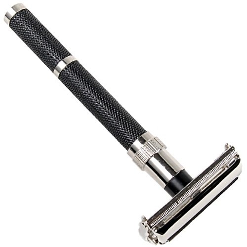 Parker 96R Men's Safety Razor Shave Set - Includes Parker Luxurious 3-Band Pure Badger Shave Brush, Deluxe Chrome Shave Stand & Parker 96R Butterfly Open Safety Razor