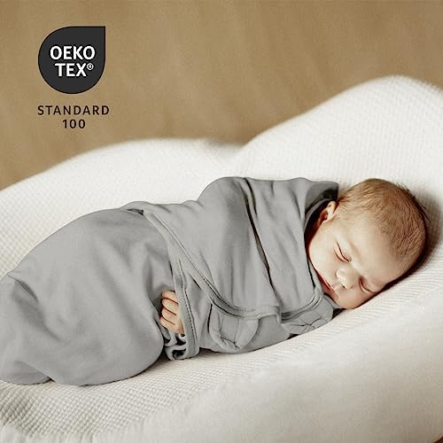 GLLQUEN BABY Organic Swaddle Sleep Sacks for Newborn - Baby Swaddles 0-3 Months, 3-Pack Newborn Swaddle Sack, Gray Stripe & Animal World, Baby Swaddle Blanket Wrap (Small/Medium)