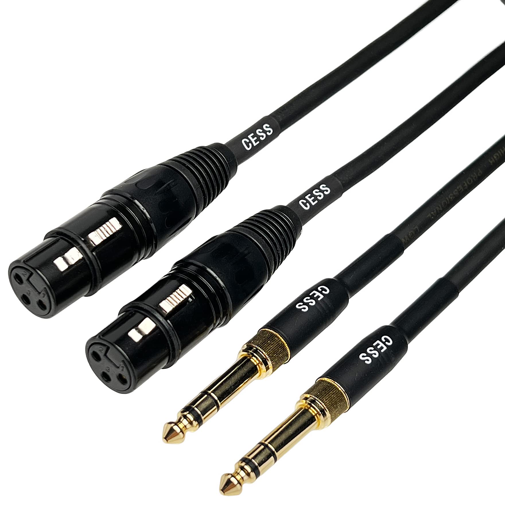 CNCESS CESS-210 XLR to 3.5mm TRS Adapter Cable with 3.5mm to 6.35mm (1/4β) Converter, Female to Male, Compatible with Microphone, Active Speakers, Stage, DJ, Studio Audio Console, 2 Sets