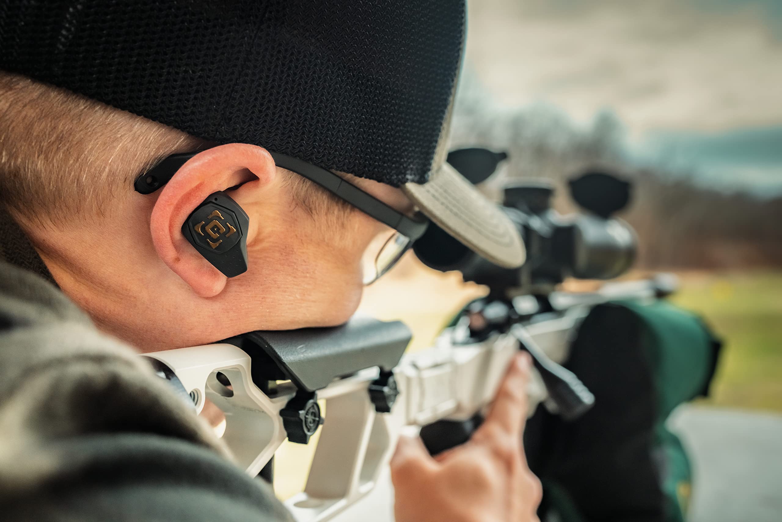 Caldwell E-MAX Shadows Pro - Electronic Hearing Protection with Ambient Sound Amplification, Bluetooth, Rechargeable Case for Shooting, Range