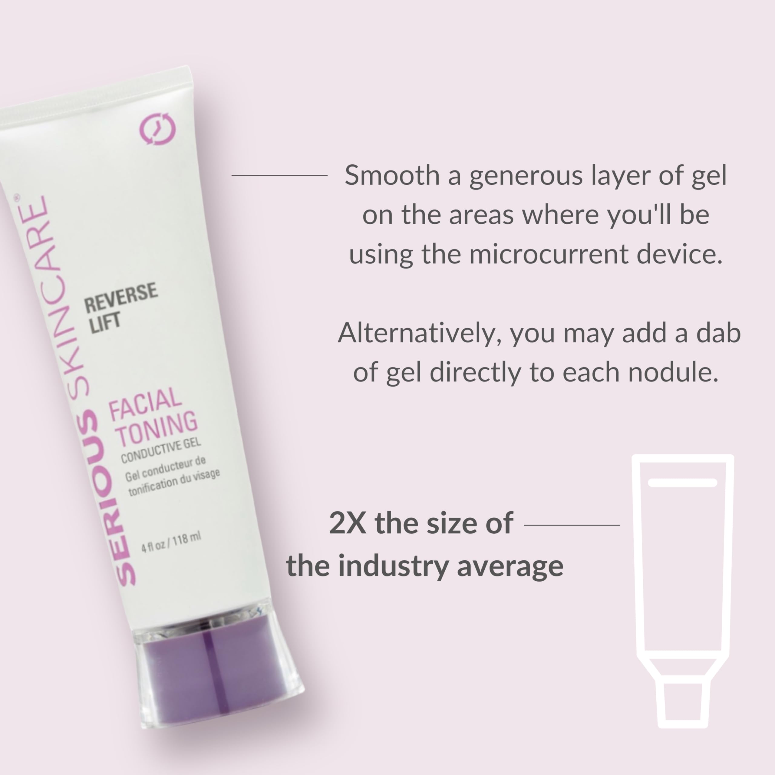 Serious Skincare Reverse Lift Collagen Based Conductive Activator Gel for Facial Toning - Compatible with All Microcurrent & RF Frequency Tools, NuFace - Skin Hydrating Formula - Glides Easily - 4 oz