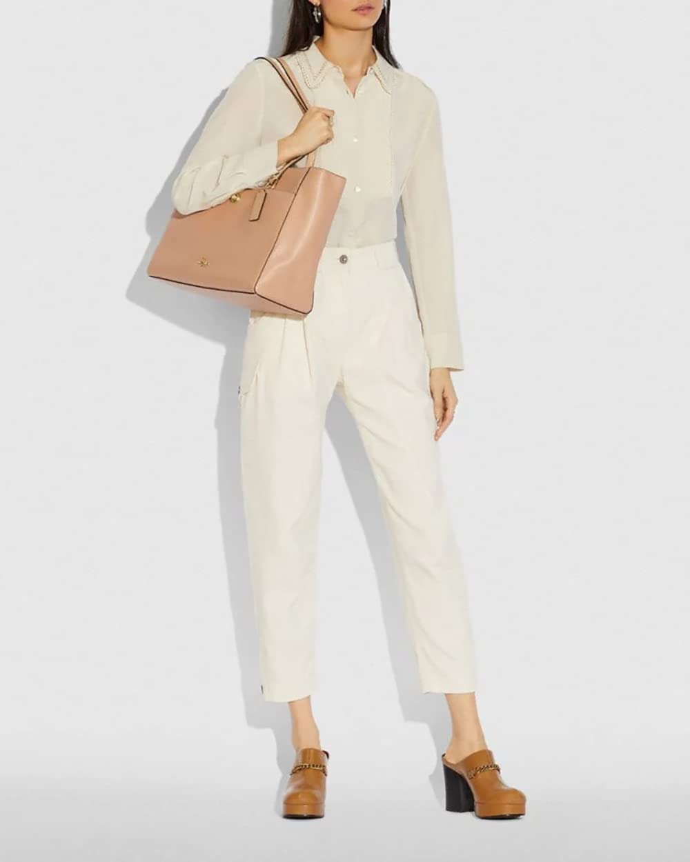 Coach Leather Folio Tote Bag, Wine