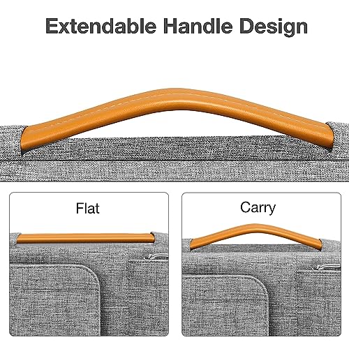 MOSISO 360 Protective Laptop Sleeve Compatible with MacBook Air/Pro, 13-13.3 inch Notebook, Compatible with MacBook Pro 14 inch 2023-2021 M2 M1, Side Open Bag with 2 Accessory Pockets&Handle&Belt,Gray