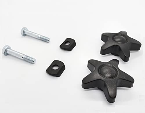 NP Cosen Pentagram Knob, Replacement Arm Adjustment Knobs for Rollator, Knob for Adjustable Height Arm, Screw with Knob -1Pair(2PCS), Black