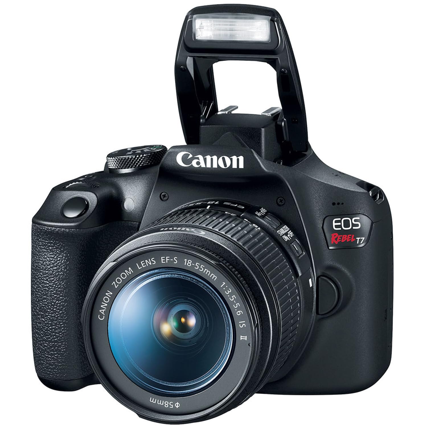Canon EOS Rebel T7 DSLR Camera with 18-55mm Lens + 64 GB Memory + Spare High Capacity Replacement Battery + Filters + Case + Mini Tripod + More (28 pc Bundle)
