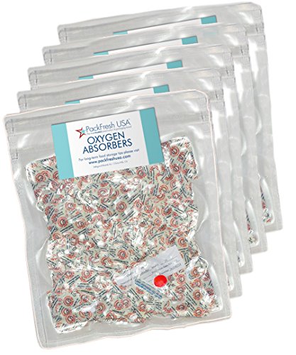 PackFreshUSA: 1000 Pack - 50cc Oxygen Absorber Packs - Food Grade - Non-Toxic - Food Preservation - Long-Term Food Storage Guide Included
