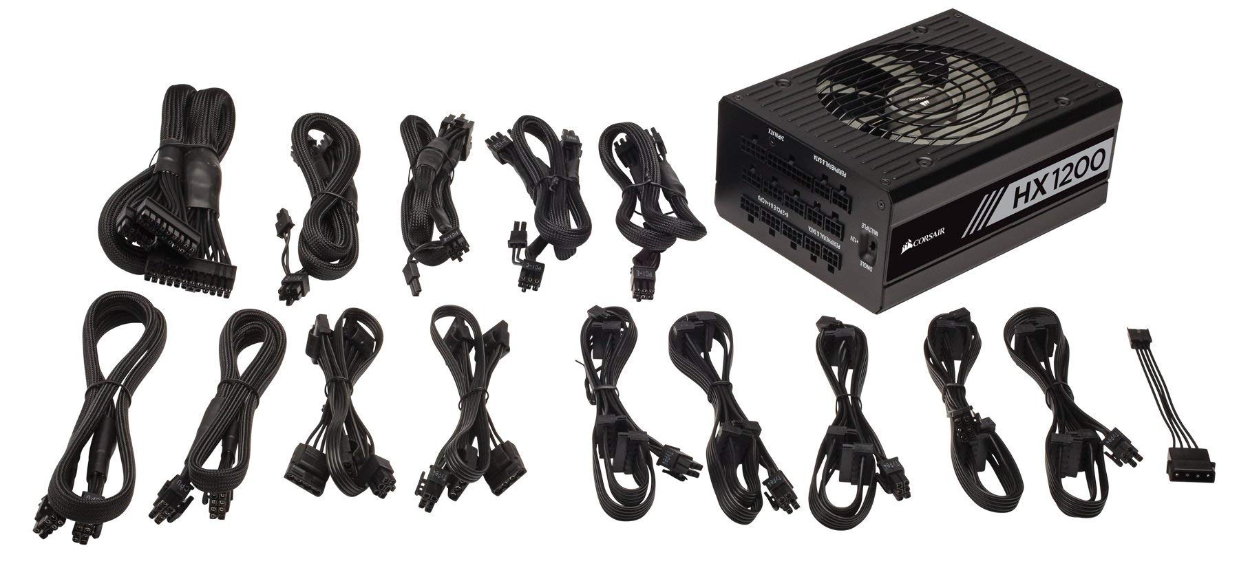 CORSAIR HX Series, HX1200, 1200 Watt, 80+ Platinum Certified, Fully Modular Power Supply (Renewed)
