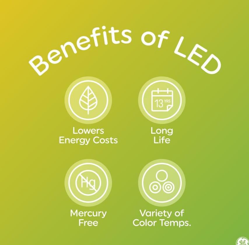 GE (2 Bulbs) Relax LED G16.5 Globe Light Bulbs, 40 watt Replacement, Medium Base, Warm Soft White high Definition Light, 2700K, Decorative Frosted Globe LED Light Bulbs