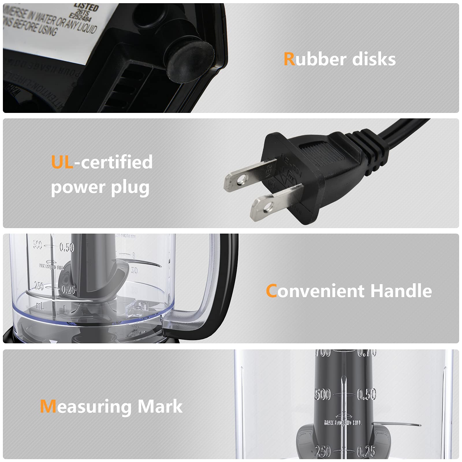 COSTWAY Food Processor & Vegetable Chopper, 2-Speed and 3 Cup Food Chopper with Easy Grip Handle, Double Safety Lock, Stainless Steel Chopper Blade, Anti-slip Suction Rubber Feet, Black