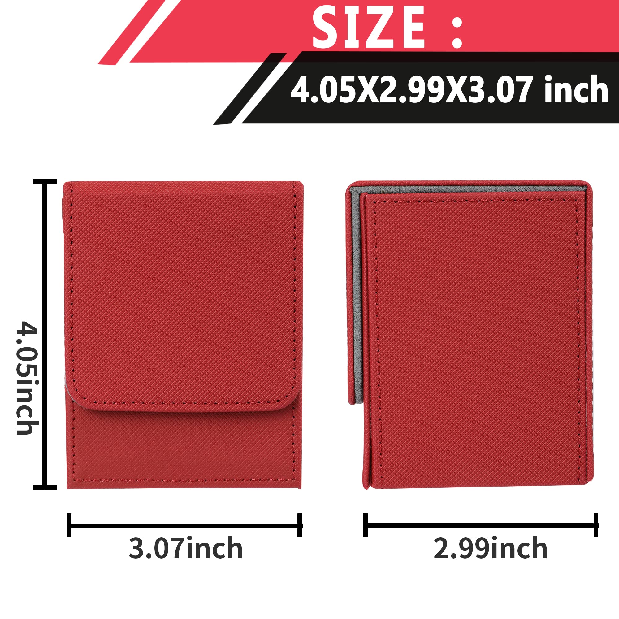 Card Deck Boxes for MTG Commander Decks, Leather Deck Card Case for 100+ Sleeved Card Compatible with Magic The Gathering Deck (Includ 5x Card Deck Box, 10x Card Dividers)