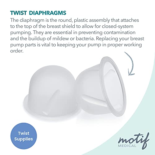 Motif Medical, Set of 2 Twist Diaphragms, Replacement Parts for Motif Twist Breast Pump