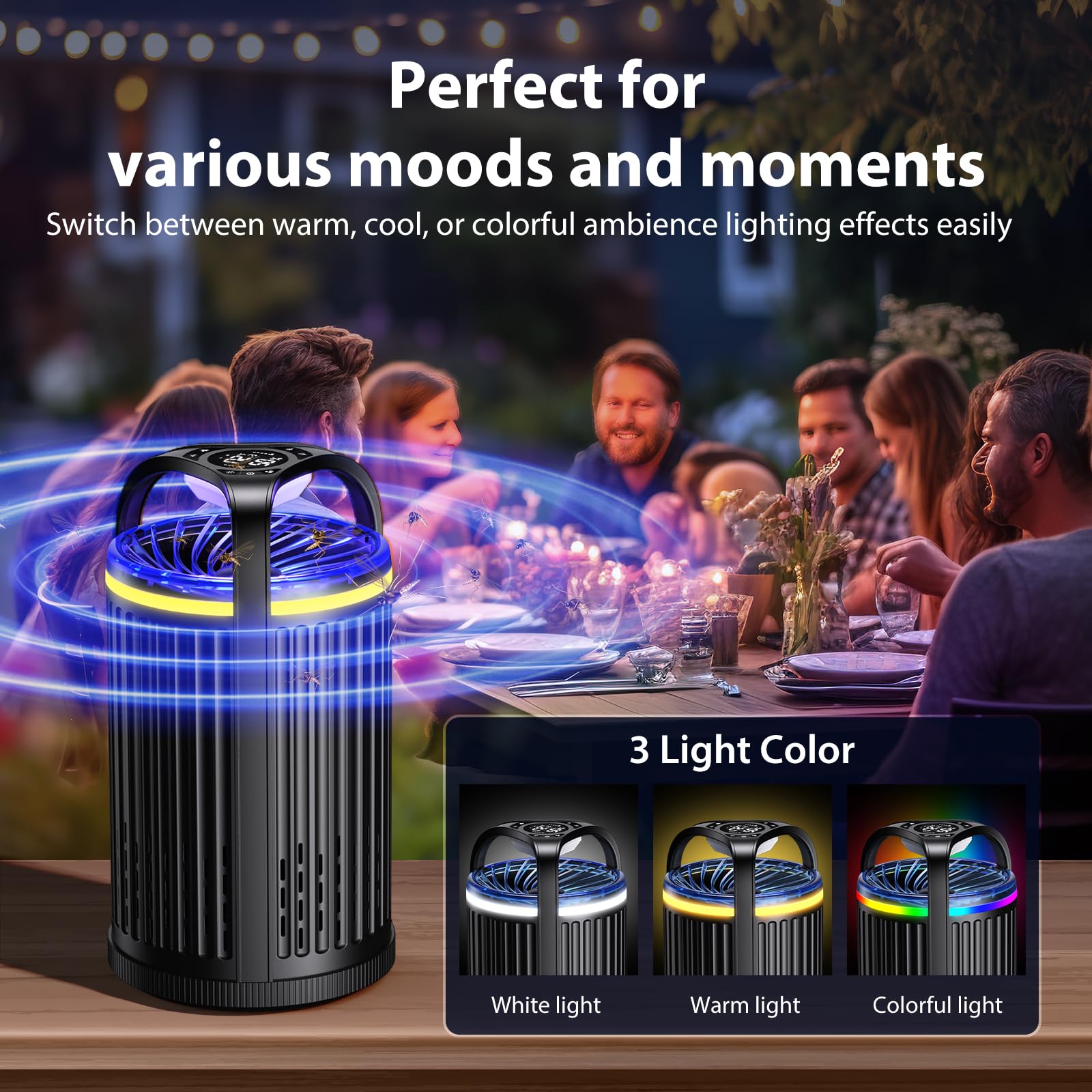 Fruit Fly Traps for Indoors, Upgraded Indoor Fly Trap with UV&Blue Bug Light,Gnat Traps for House Indoor Bug Zapper Flying Insect Trap for Fruit Flies, Gnats,Plants Moths with 10 PCS Refill (Black)