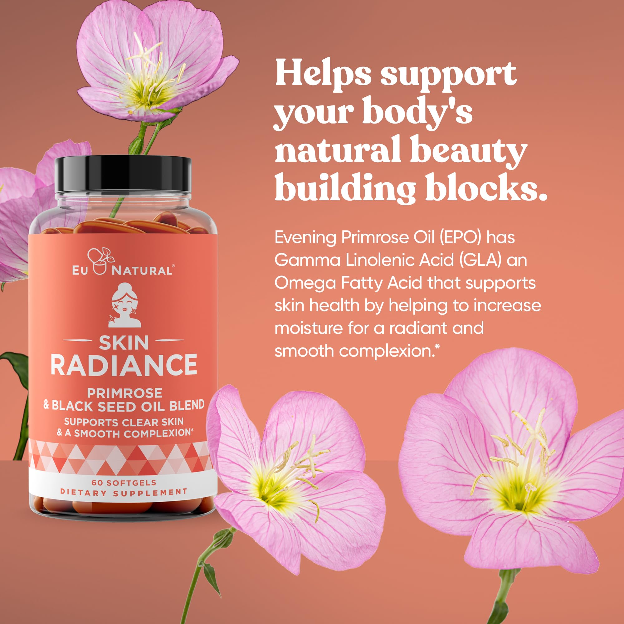 Eu Natural Vibrance Bundle with Radiance - Beauty Bundle for Healthier Hair Growth, Stronger Nails, Glowing Skin