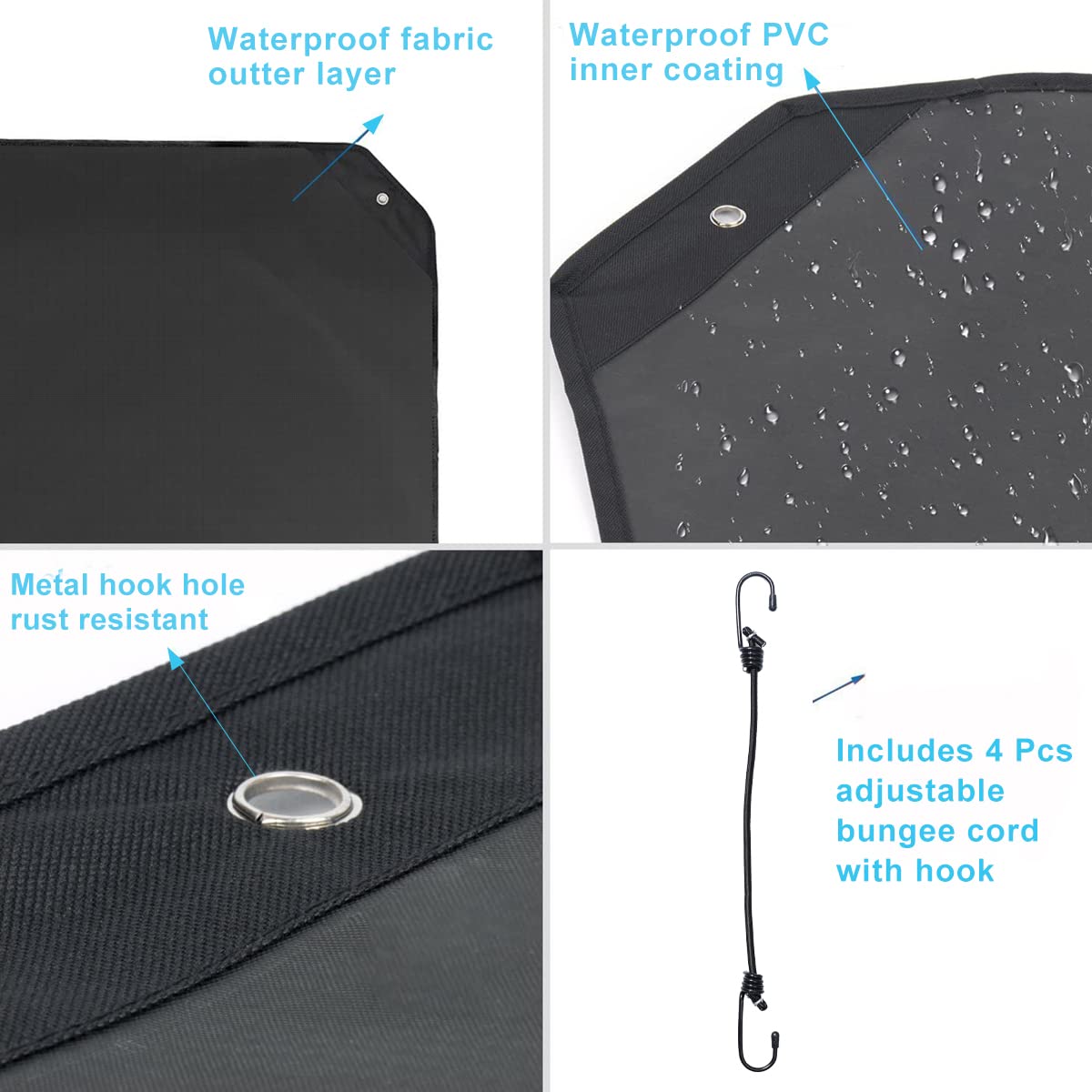 Zomia Air Conditioner Covers for Outside Units, AC Cover for Outdoor Central Unit Top Heavy Duty Water-Resistant Fits Up to 32 x 32 Inch, Black