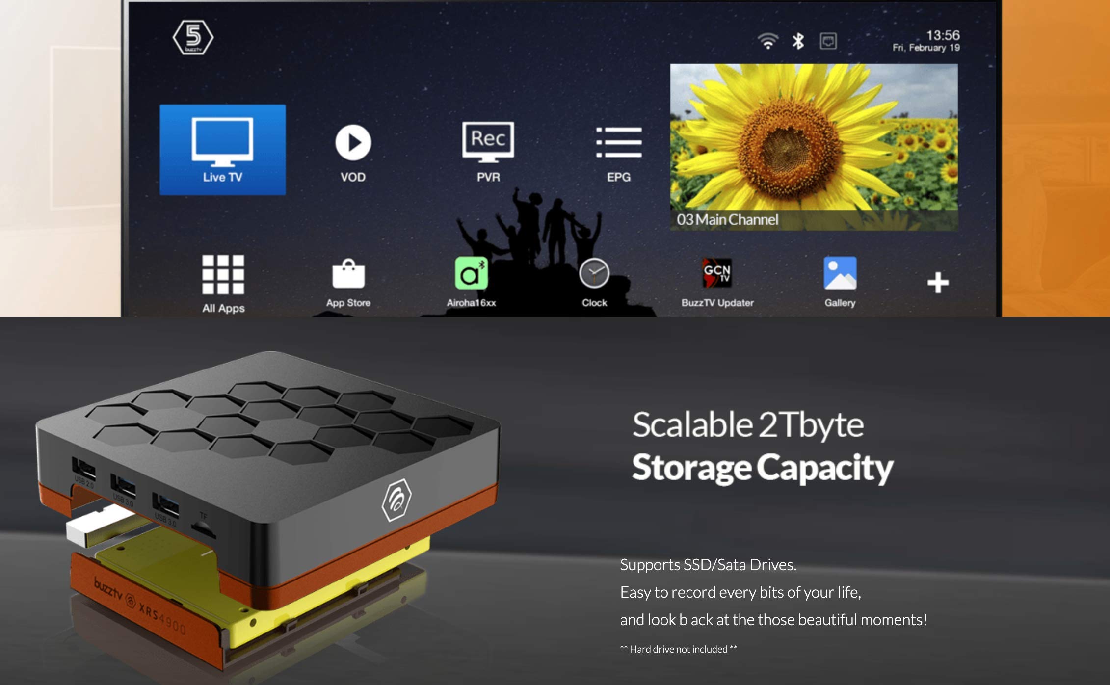 BuzzTV XRS4900 - Android 9 Set-Top Box 4K Ultra HD - 4GB RAM 128GB Storage