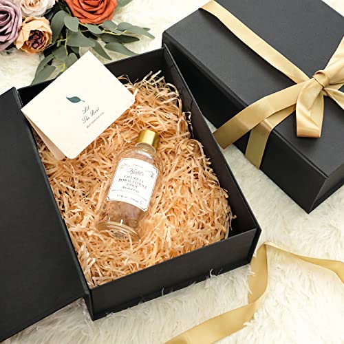 SENNAUX Gift Box 6PACK 11*8*3.5 Inches Gift Boxs with Lid Magnetic Closure Packaging Box Decorative Box with Ribbon for Christmas, Mother's Day, Father's day, Birthdays, Bridal Gifts, Weddings (6PACK-11''*8''*3.5'', Black)