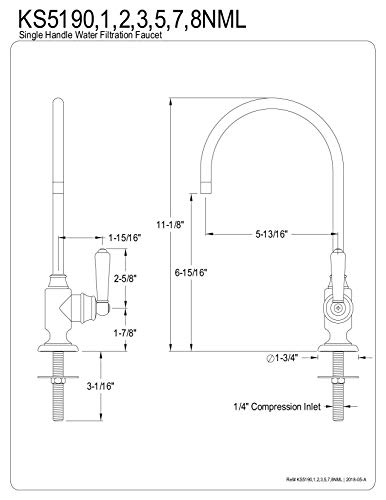 Kingston Brass KS5191NML Magellan Single-Handle Water Filtration Faucet, Polished Chrome