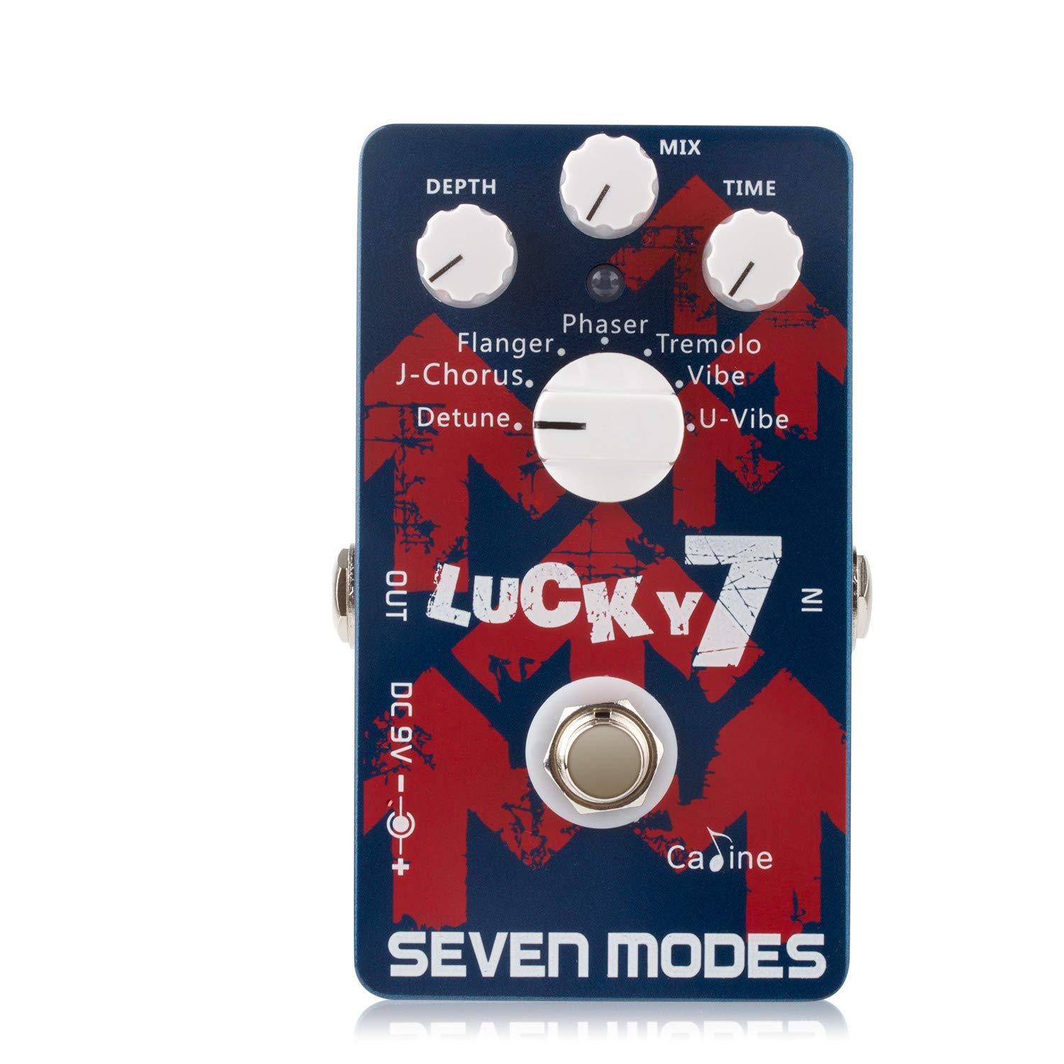 Caline Electric Guitar Effects Lucky 7 Digital Guitar Effect Pedal 7 Modes Aluminum Alloy Housing CP-38