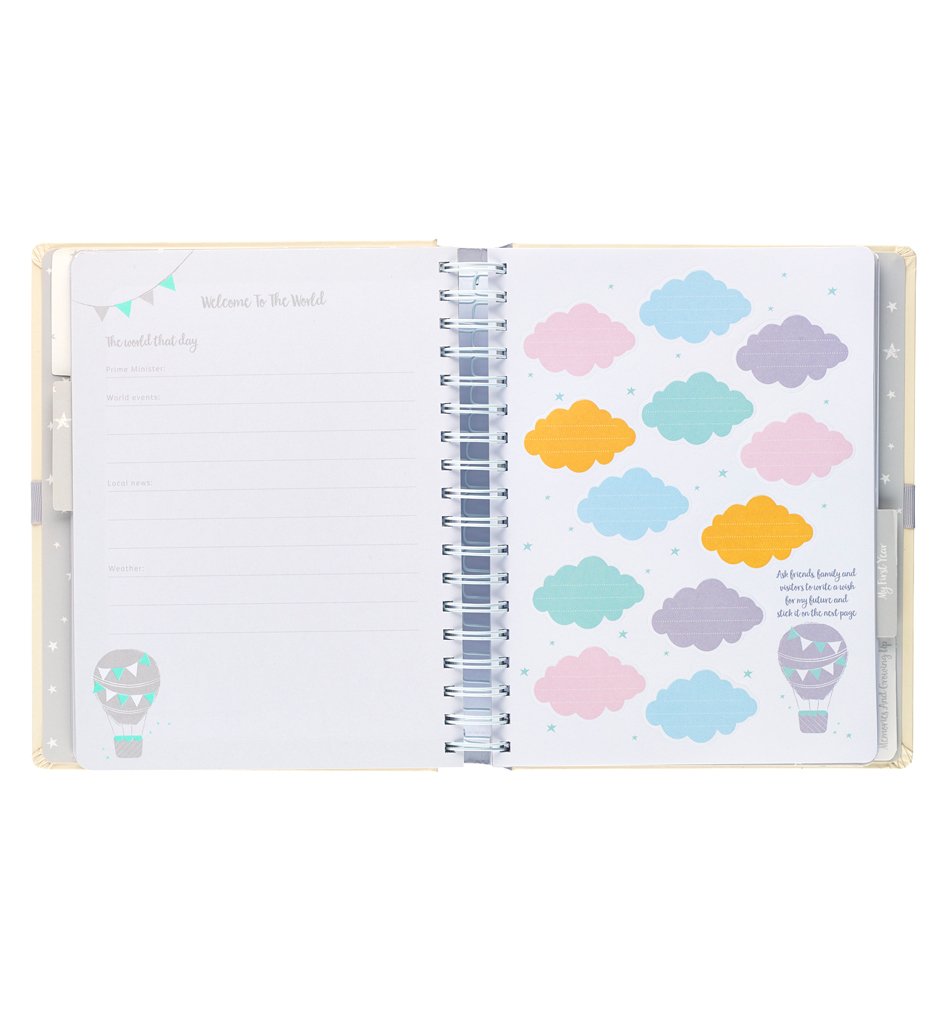 Busy B 6584 "Baby B Baby Journal with Pockets and Stickers, Neutral